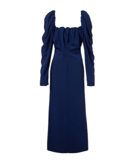 VIVIENNE WESTWOOD Gathered Crêpe De Chine Gown - Blue