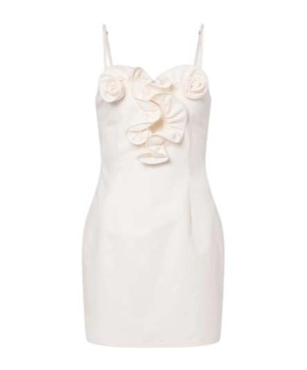 Magda Butrym Floral-appliqué Cotton Minidress - White
