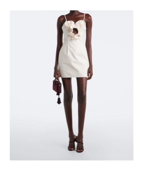 Magda Butrym Floral Appliqué Cotton Mini Dress - White