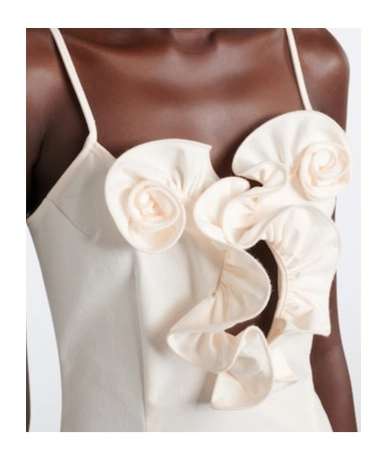 Magda Butrym Floral Appliqué Cotton Mini Dress - White