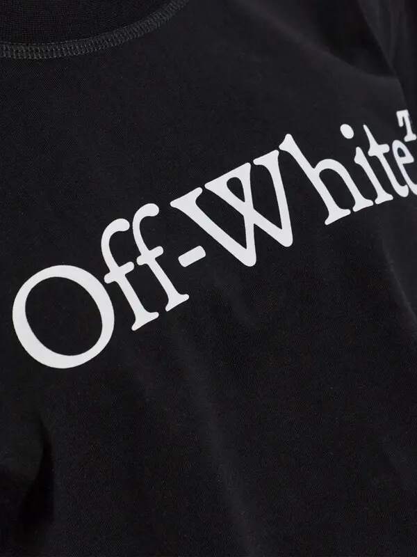 Off-White Crew Neck T-shirt With Logo Print - Black