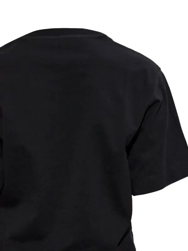 Off-White Crew Neck T-shirt With Logo Print - Black