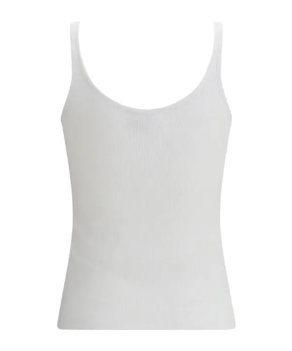 Off-White Ribbed Crew Neck Vest - White