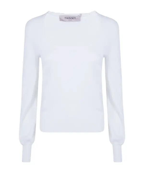 TWINSET Scalloped-edge Knit Top - White