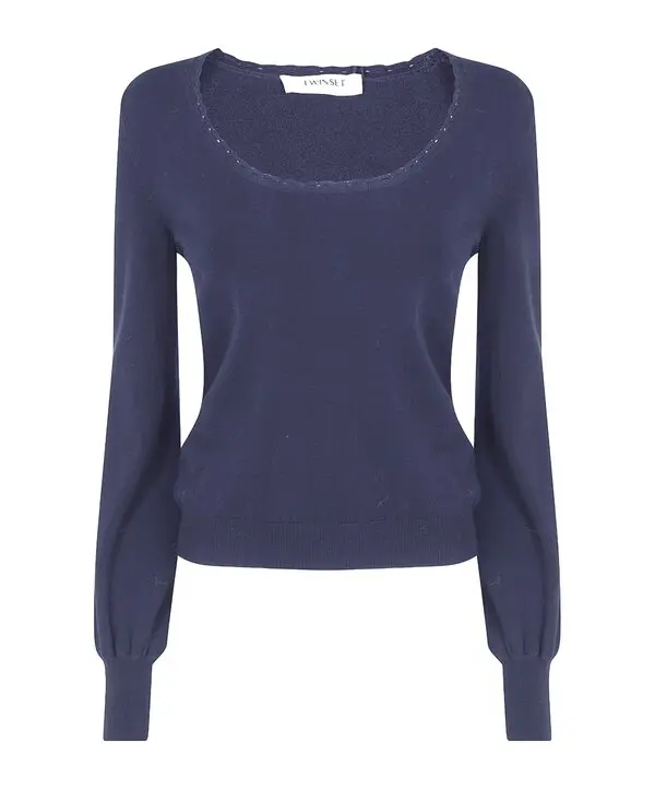 TWINSET Scalloped-edge Knit Top - Blue
