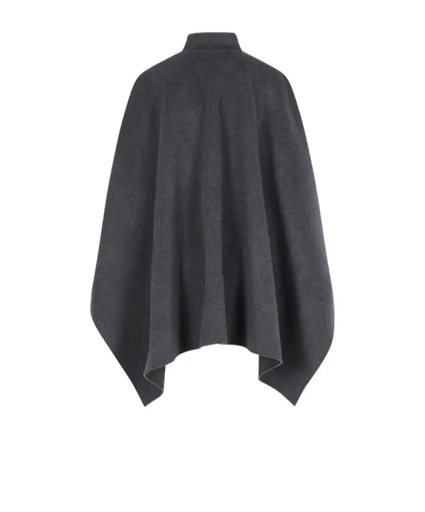 RÓHE Stand-collar Cape With Chinese Knotted Closures - Dark Gray