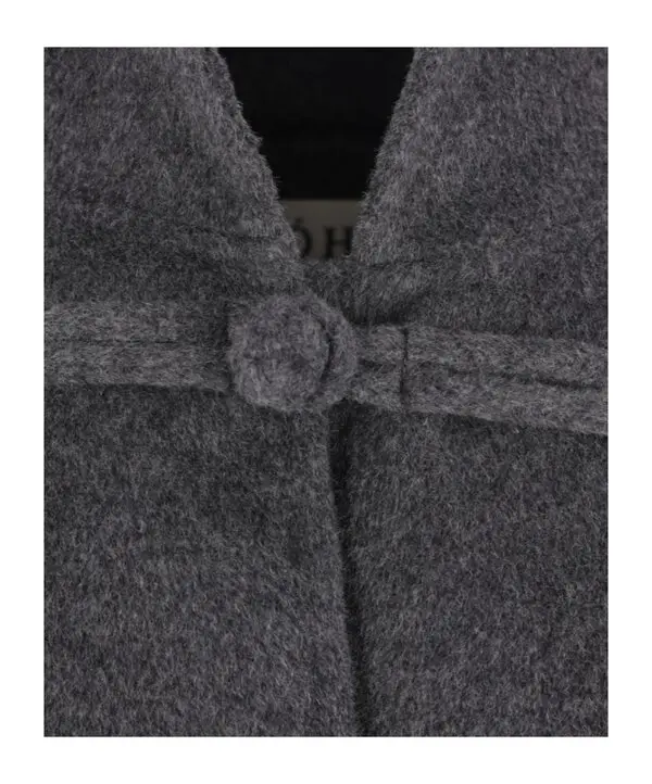 RÓHE Stand-collar Cape With Chinese Knotted Closures - Dark Gray