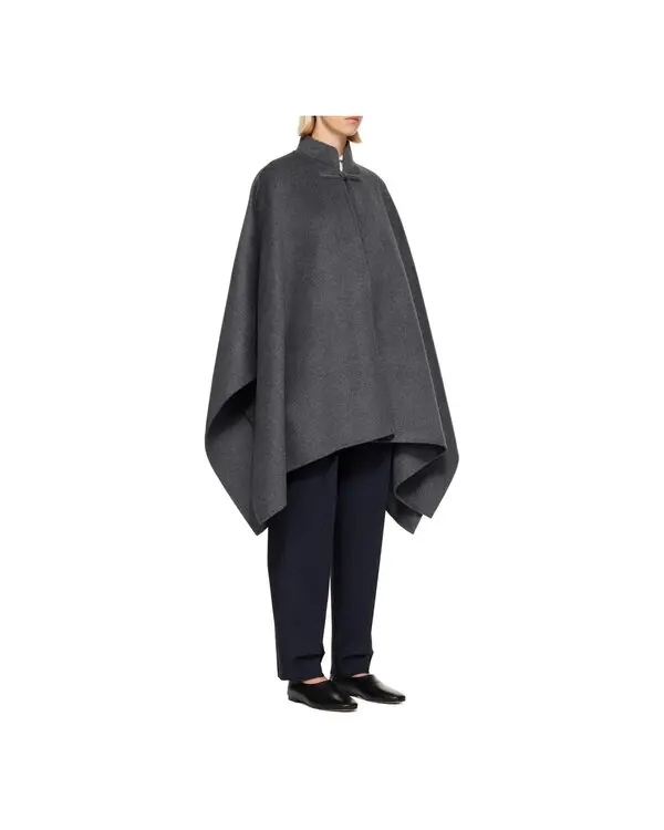 RÓHE Stand-collar Cape With Chinese Knotted Closures - Dark Gray