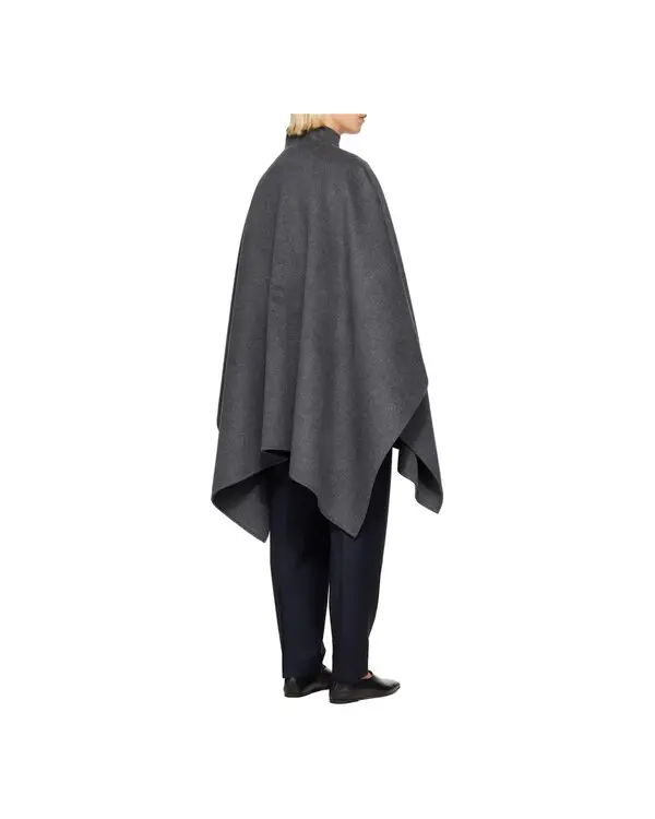RÓHE Stand-collar Cape With Chinese Knotted Closures - Dark Gray