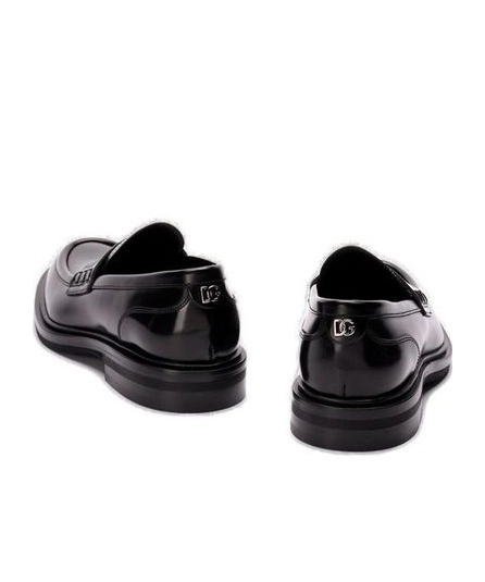 Dolce & Gabbana Dolce Gabbana Logo Plaque Round Toe Loafers