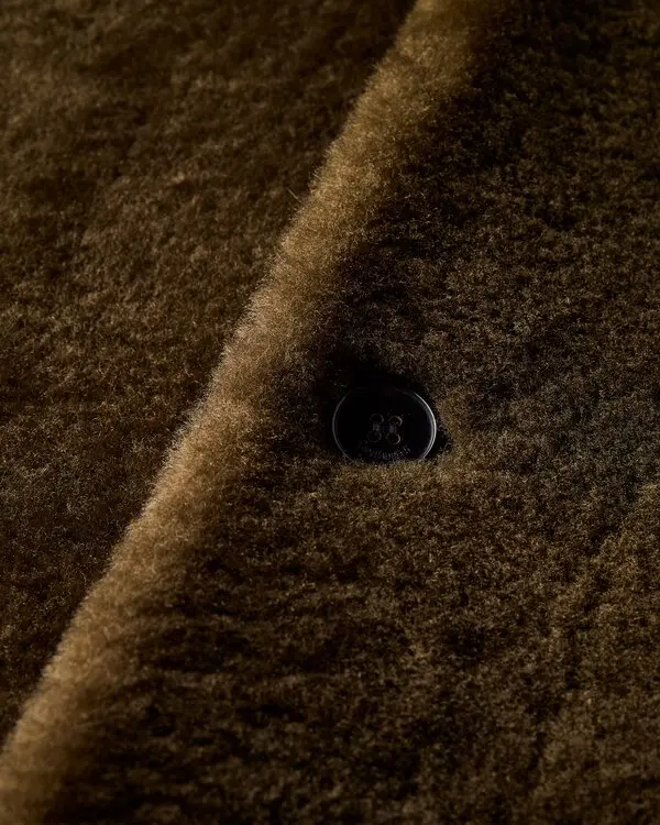 Saint Laurent Balmacaan Coat In Shearling