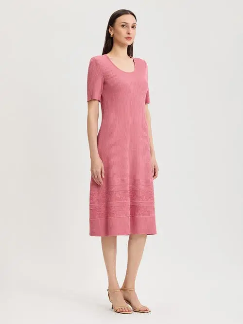 Misook Mixed Stitch Sweater Dress