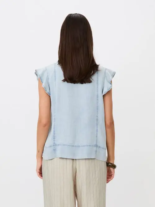 MASAI COPENHAGEN Madalali Denim V-neck Blouse