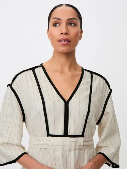 MASAI COPENHAGEN Maneyla Linen-blend V-neck Dress