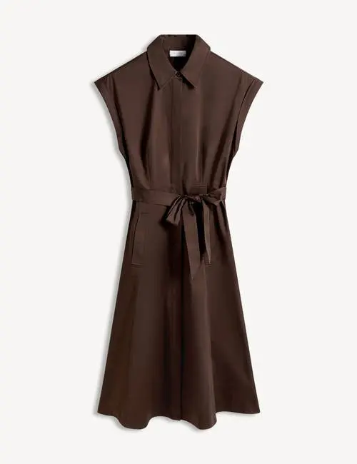 HOBBS LONDON Kristen Belted Shirt Dress - Alderbrown