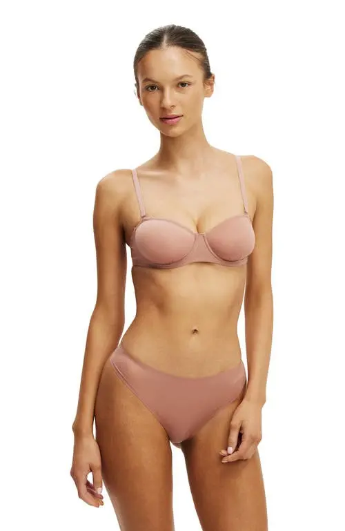 Cotton:on Sheer Strapless Balconette Bra - Sun Clay