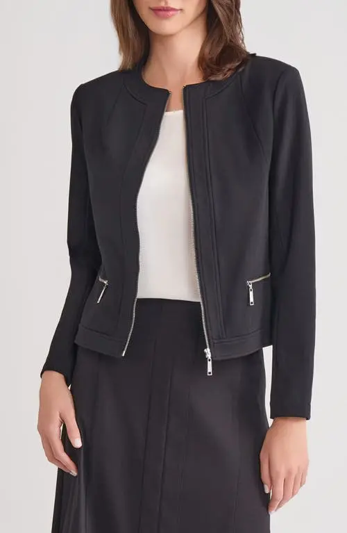 Misook Zip Up Ponte Jacket