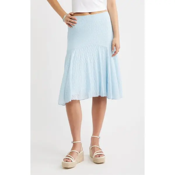 Bp. Lace Handkerchief Midi Skirt - Blue Skyride