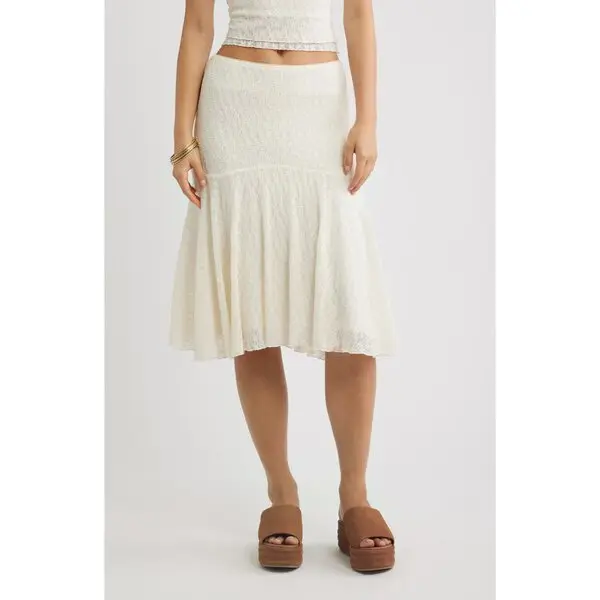 Bp. Lace Handkerchief Midi Skirt - Ivory