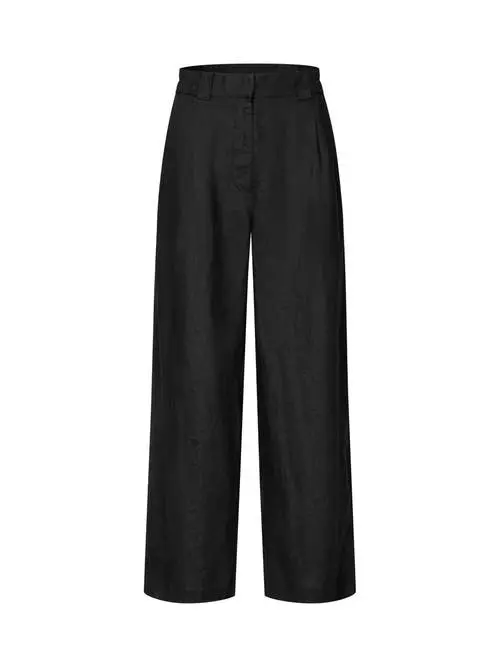 MASAI COPENHAGEN Mapriselle Wide-leg Linen Trousers - Black