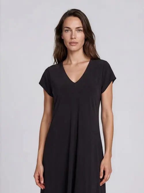 MASAI COPENHAGEN V-neck Draped Midi Dress