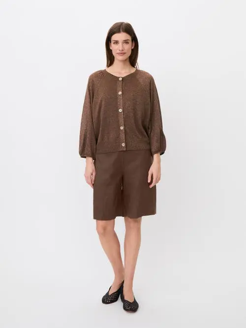 MASAI COPENHAGEN Mapinja Smock Waist Linen Shorts - Sh. Chocolate