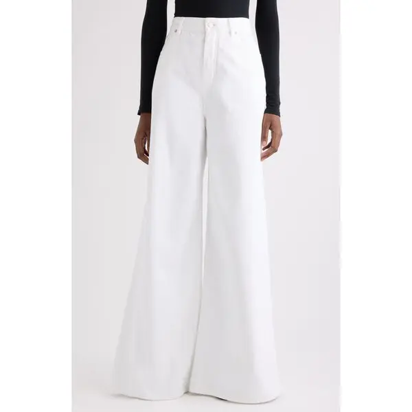 Alaïa Denim Palazzo Pants - Blanc
