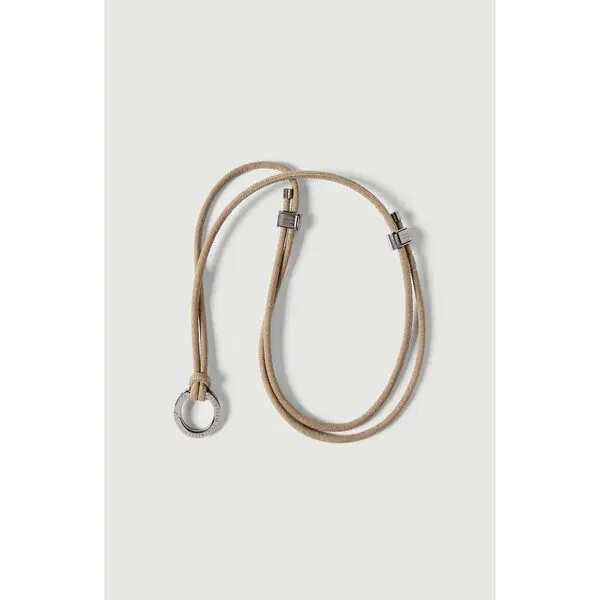 Brunello Cucinelli Alcantara Glasses Cord With Monili - Beige