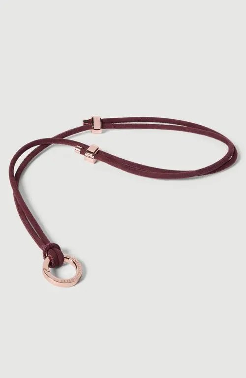 Brunello Cucinelli Alcantara Glasses Cord With Monili - Burgundy