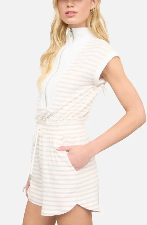 J.O.A. Tie Waist Romper - L Khaki