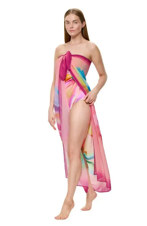 GOTTEX Floral Rhythm Pareo - Pink-multi