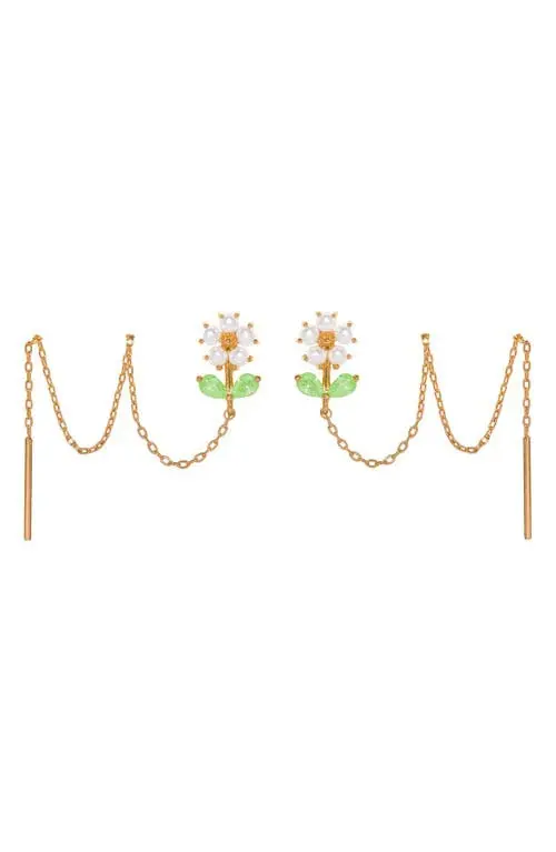 GIRLS CREW Daisy Petal Threader Earrings - Gold