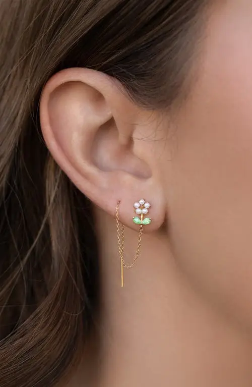GIRLS CREW Daisy Petal Threader Earrings - Gold