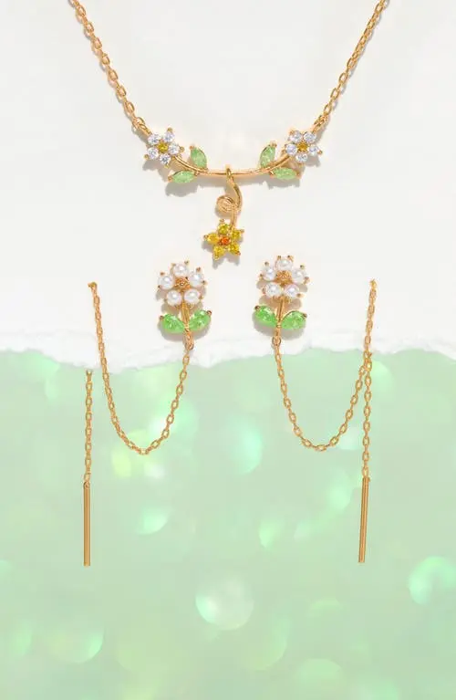 GIRLS CREW Daisy Petal Threader Earrings - Gold