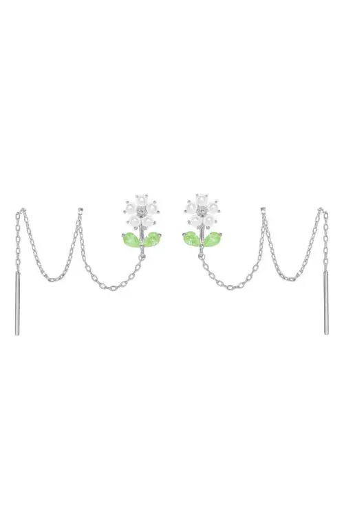 GIRLS CREW Daisy Petal Threader Earrings - Silver