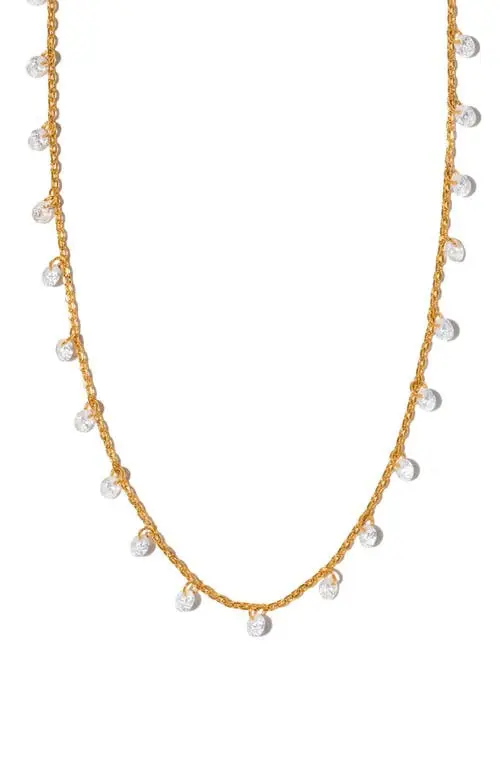 GIRLS CREW Dew You Cubic Zirconia Drop Necklace - Gold