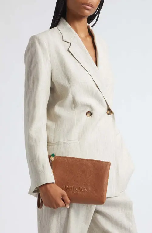 JIMMY CHOO Zip Flat Pouch With Beaded Detail