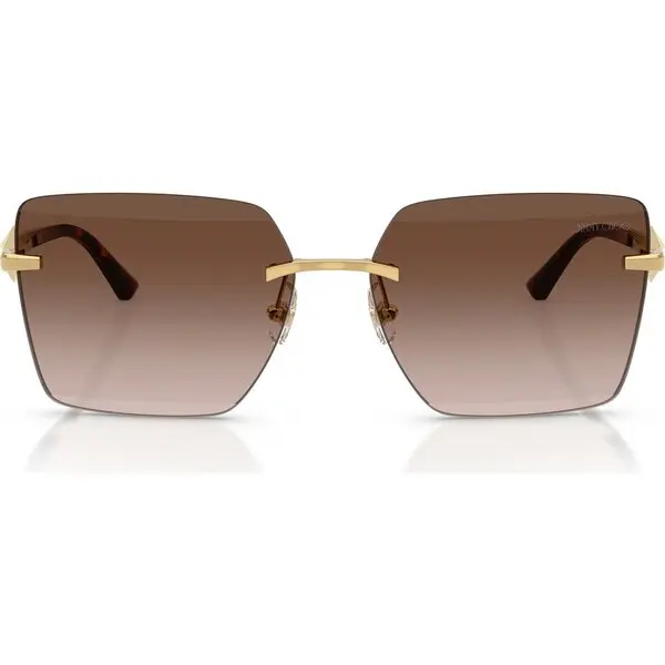 JIMMY CHOO 59mm Square Sunglasses - Gold/gradient Brown
