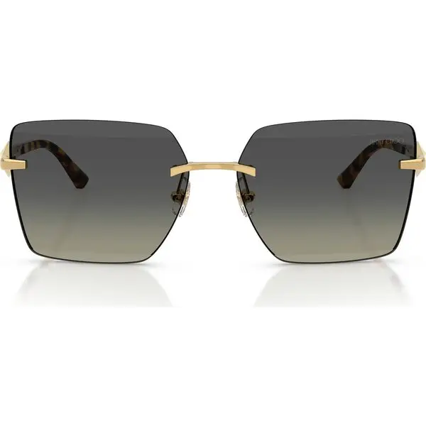 JIMMY CHOO 59mm Gradient Square Sunglasses - Gold/grey Gradient