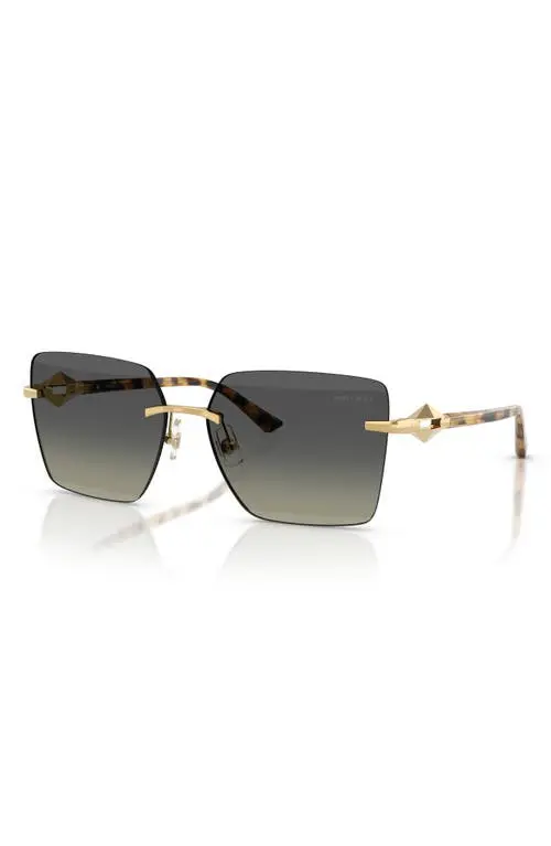 JIMMY CHOO 59mm Gradient Square Sunglasses - Gold/grey Gradient