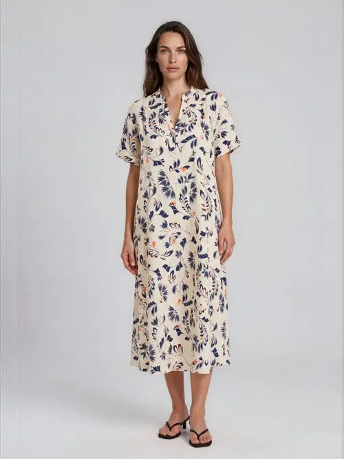 MASAI COPENHAGEN Manirevia Soft Linen Midi Dress - Medieval Blue