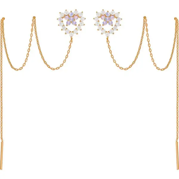 GIRLS CREW Heartstring Cubic Zirconia Threader Earrings - Gold