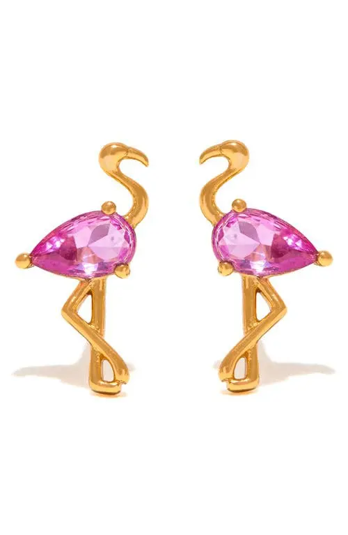 GIRLS CREW Flamingo Stud Earrings - Gold