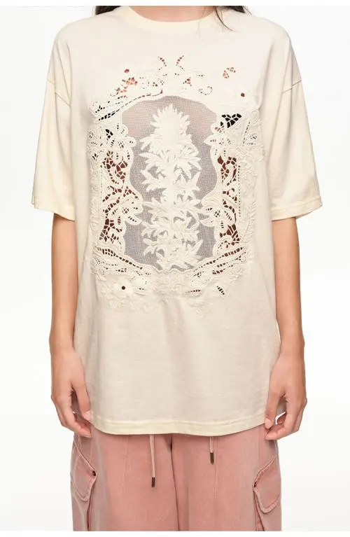 Bimba Y Lola Tonal Logo Embroidered T-shirt