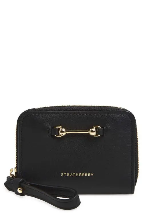 Strathberry Small Corda Zip Around Wallet - Black