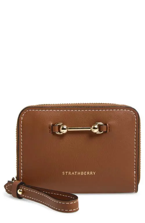 Strathberry Small Corda Zip Around Wallet - Chestnut