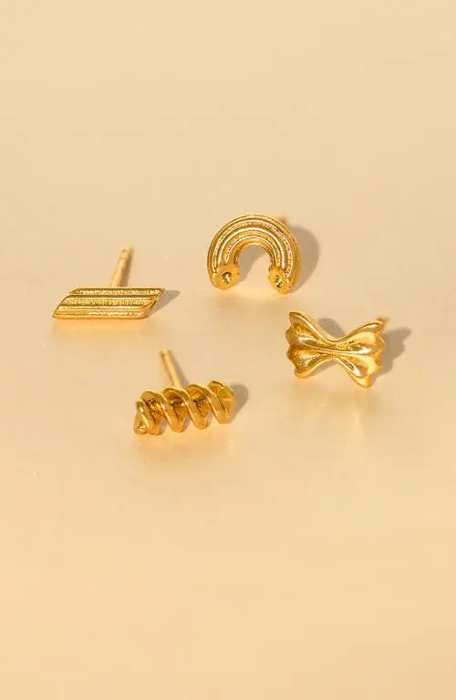 GIRLS CREW Al Dente Pasta Set Of 4 Stud Earrings