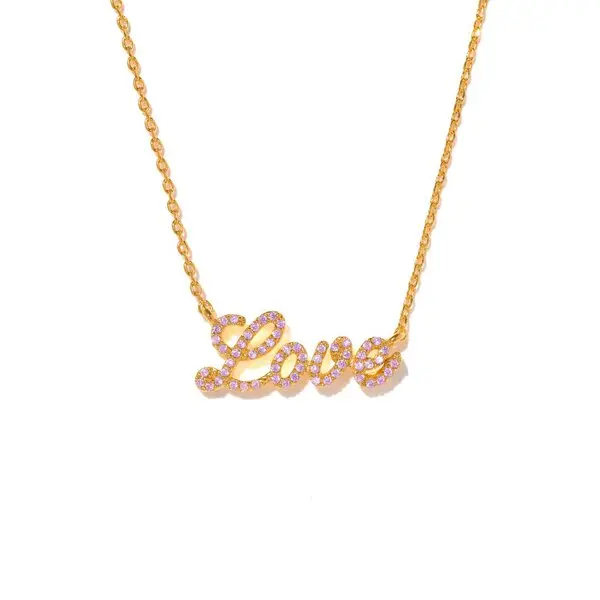 GIRLS CREW Love Script Pendant Necklace - Gold