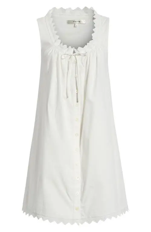 FRAME The Serene Eyelet Trim Cotton Minidress - White