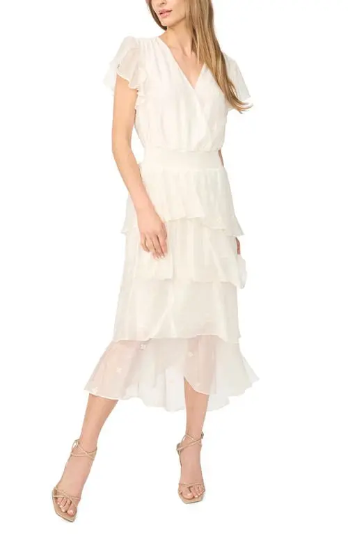 Halogen Tiered Midi Dress - New Ivory